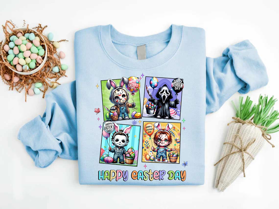 Chibi Horror Movie Killer Png, Horror Easter Png Bundle, Happy Easter ...