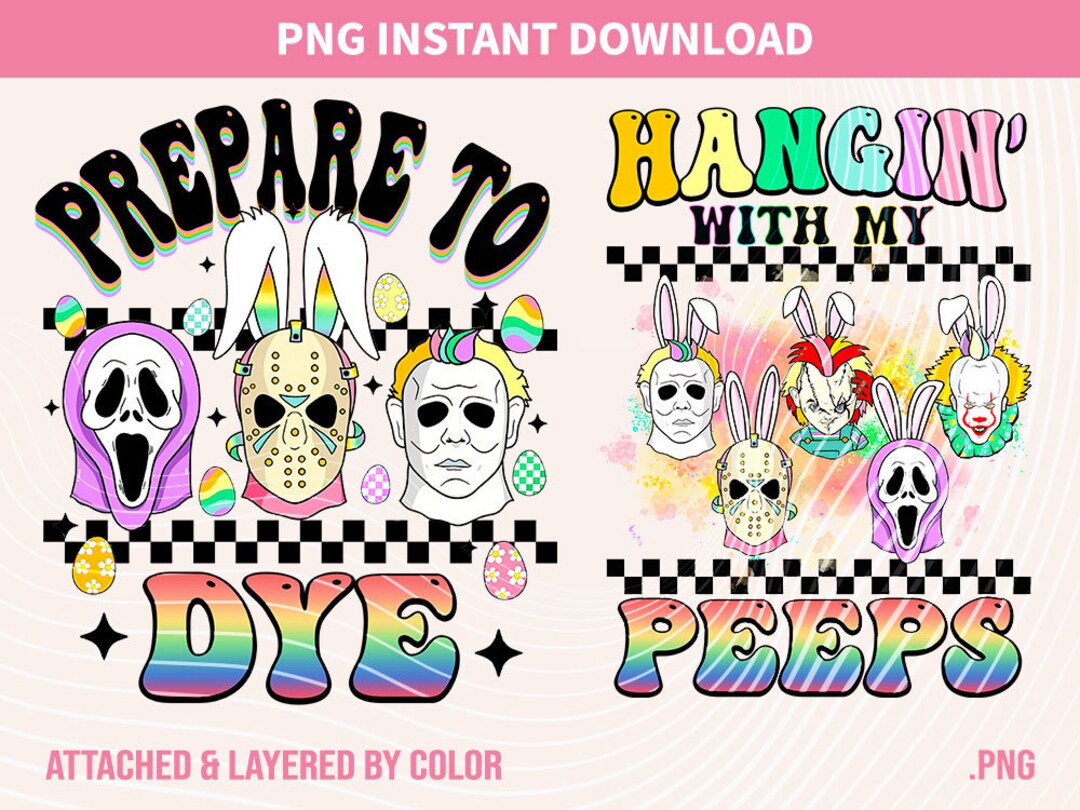 Cartoon Easter Horror Killer PNG, Funny Easter Png, Easter Horror Shirt ...