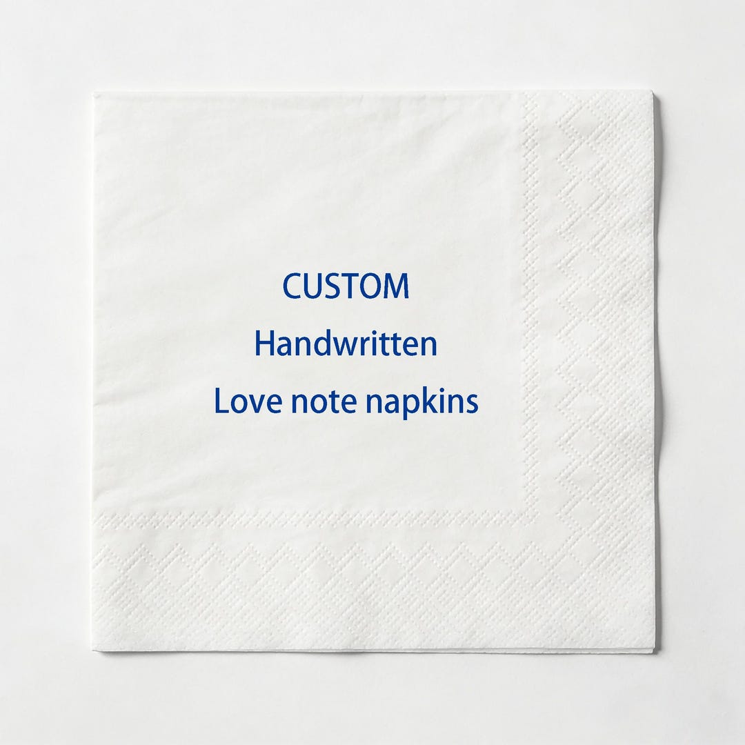 Custom Handwriting Love Note Napkins | Cocktail Napkins| Love Letter ...