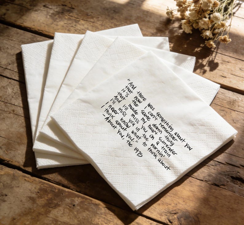 Personalized Handwritten Love Note Napkins | Couple Trivia ...