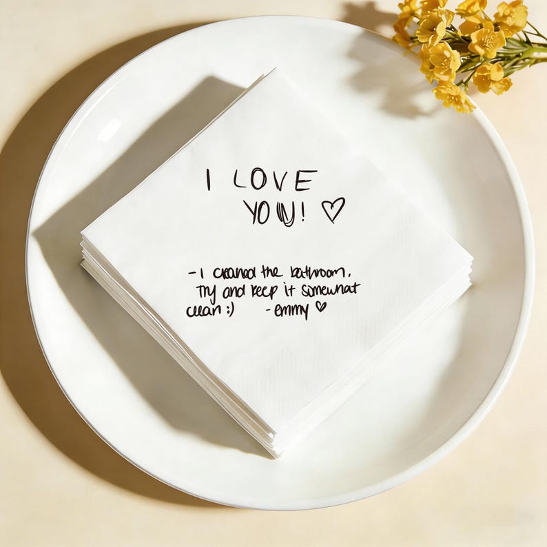 Personalized Handwritten Love Note Napkins | Couple Trivia ...