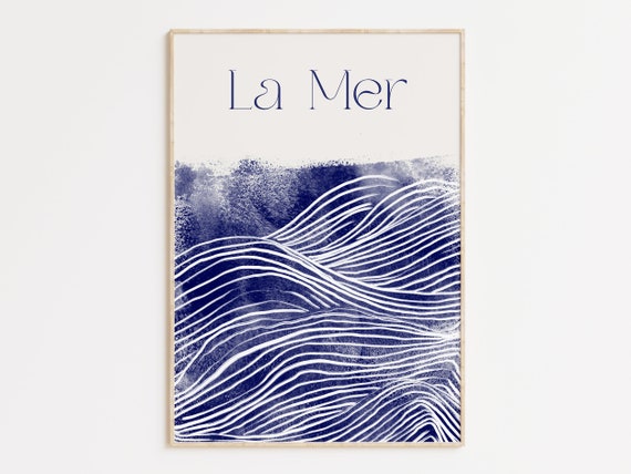 La Mer Poster Blue White Wall Art Bohemian Printable Art - Etsy