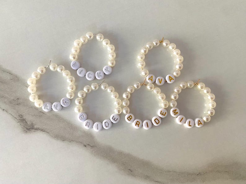 Personalised Pearl Wine Glass Charm, Hen Party Favor, Girls Weekend ...