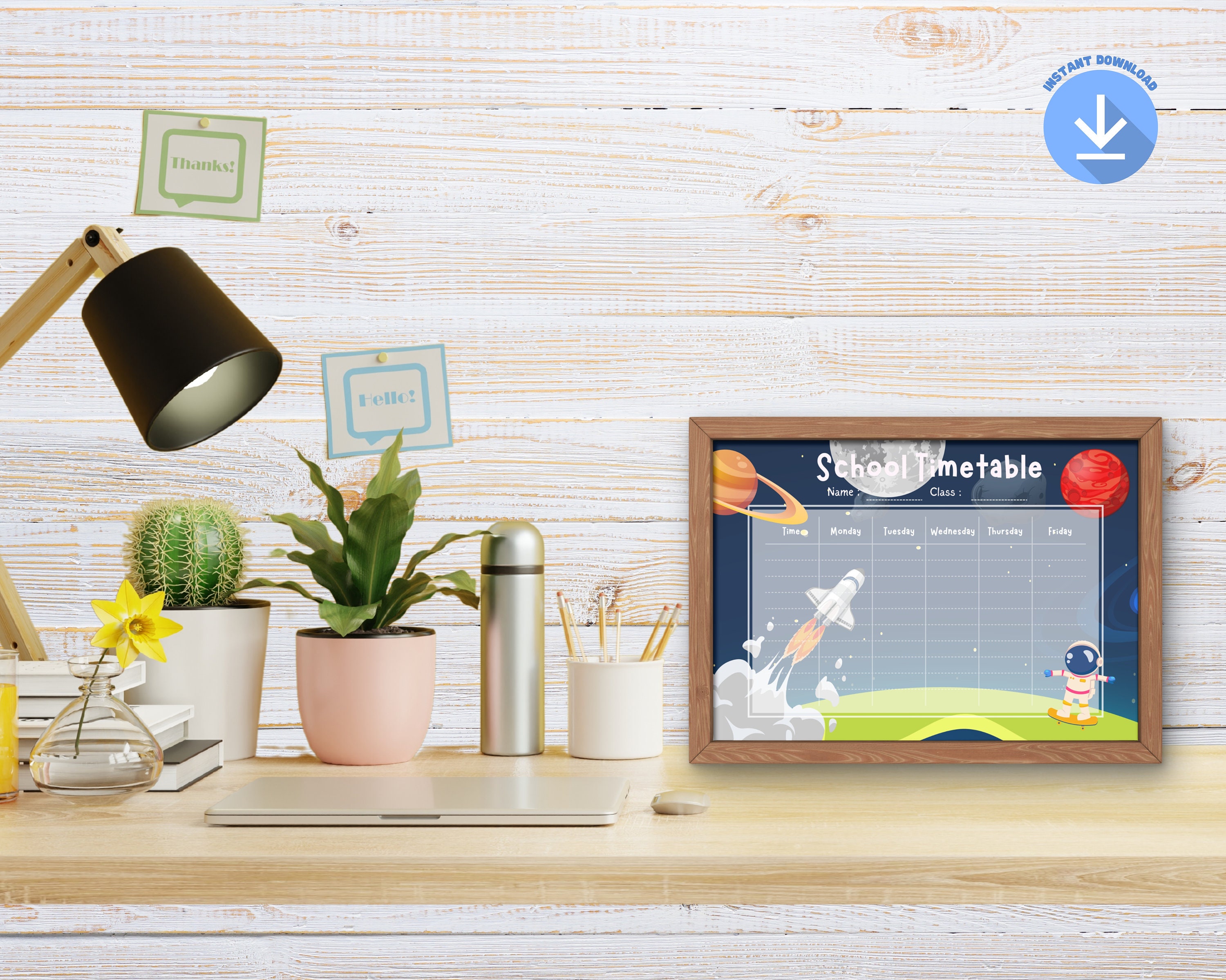 School Timetable Space Theme - Printable Class Schedule, Back to School ...