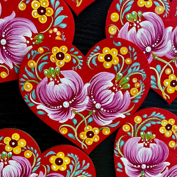 Hand Painted Heart - Etsy