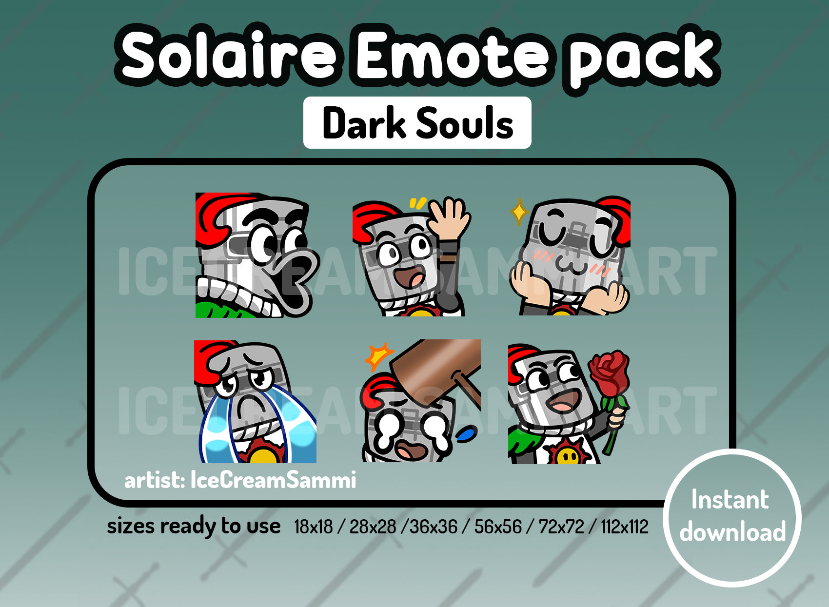 6 Solaire Emote Pack | Twitch, Discord, Youtube - Etsy