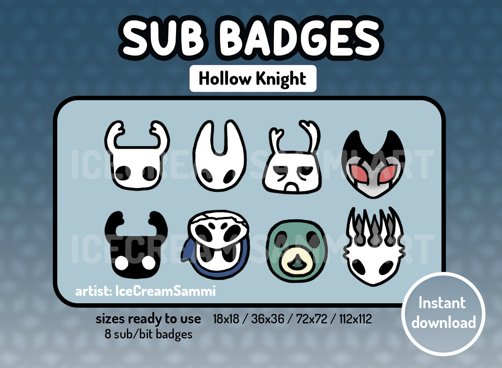 Hollow Knight Sub/bit Badges - Twitch, Discord, Youtube - Etsy