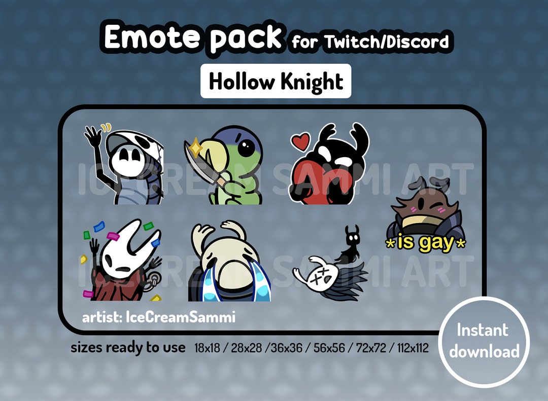 7 Hollow Knight Emote Pack | Twitch, Discord, Youtube - Etsy