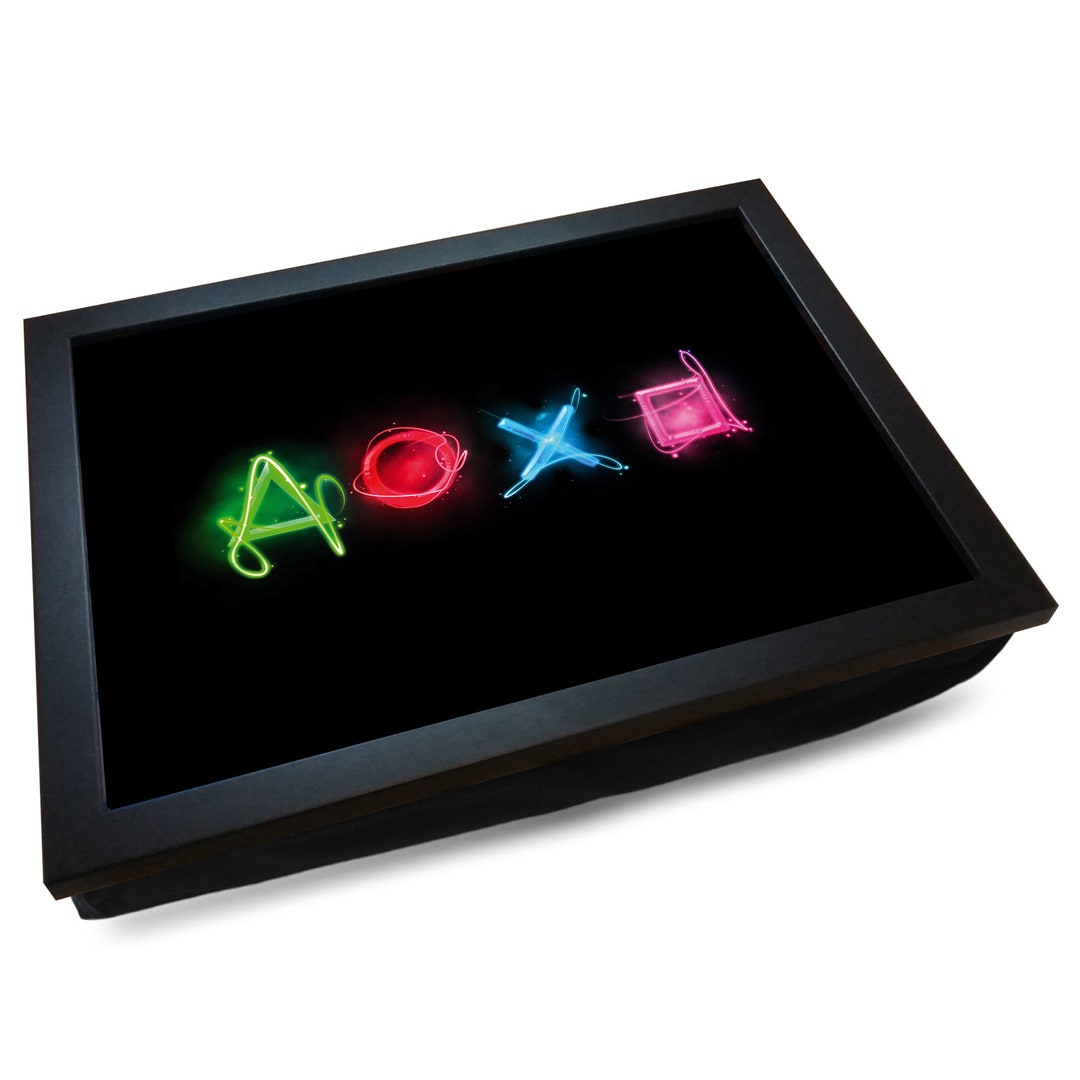 Neon Playstation PS4 PS5 Button Symbols Deluxe Cushioned Lap Tray ...