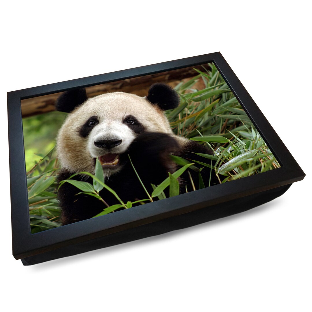 Panda Cushioned Lap Tray | Wooden Frame | Bean Bag Pillow Cushion | Lap ...