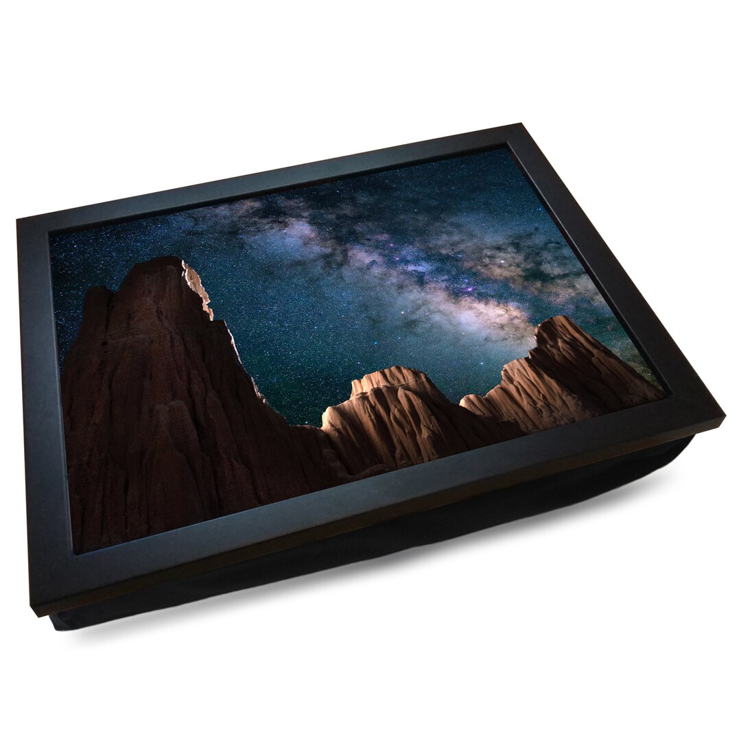 Starry Night Sky Milky Way Cushioned Lap Tray | Wooden Frame | Bean Bag ...
