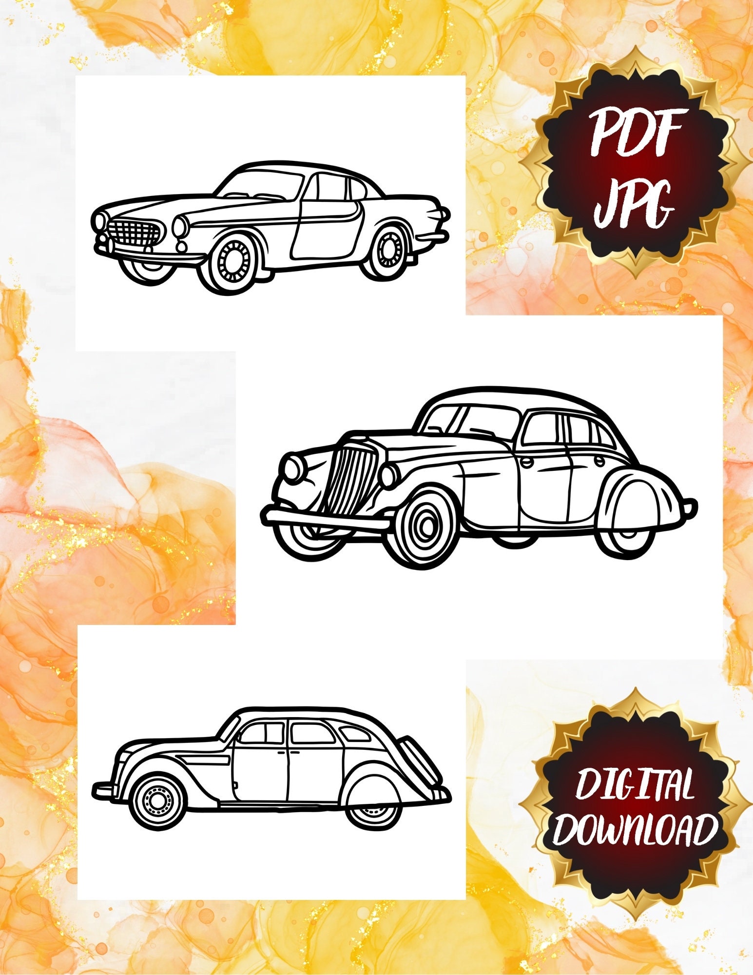 Coloring Pages for Kids,cars Coloring Pages,classical Car,homeschooling ...