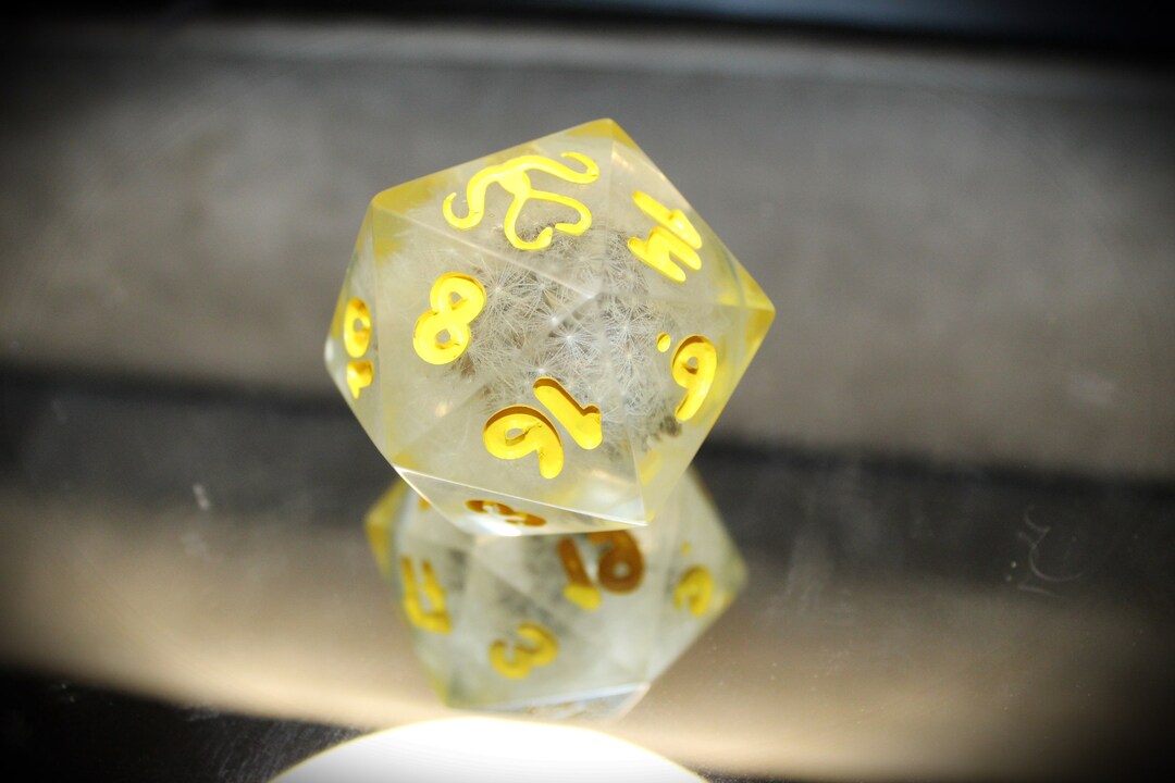 Dandelion Poof 50mm Chunk D20 Dice Dungeons and Dragons Gift - Etsy