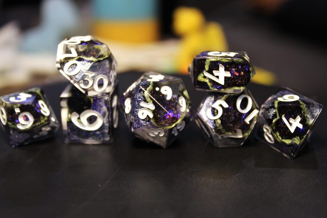 Space Geode 7 Piece Dice Set - Etsy
