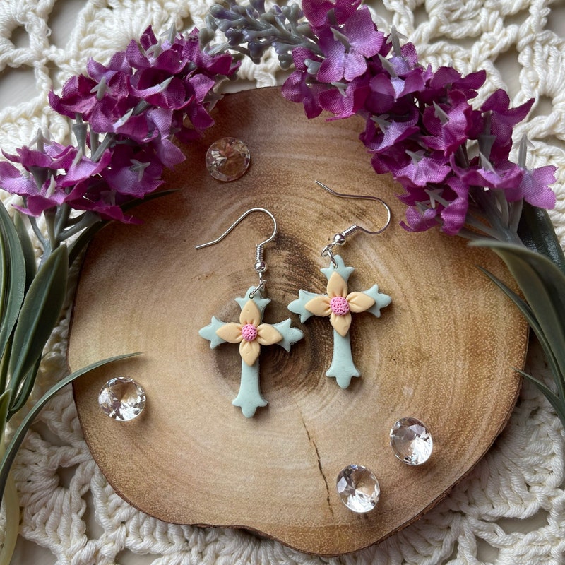 Easter Cross Earrings - Etsy