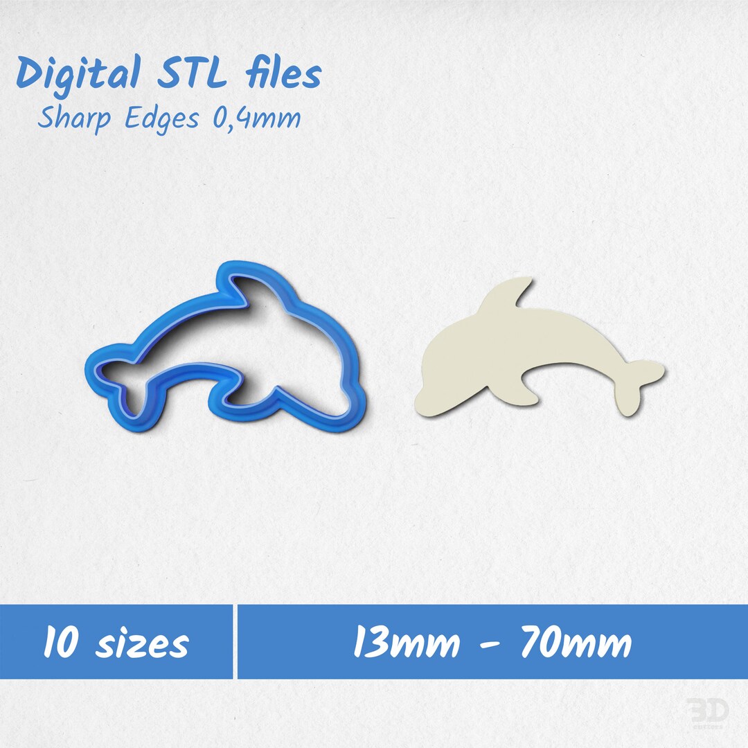 Dolphin Polymer Clay Cutters Cookie Cutters Digital STL Files 10 Sizes ...