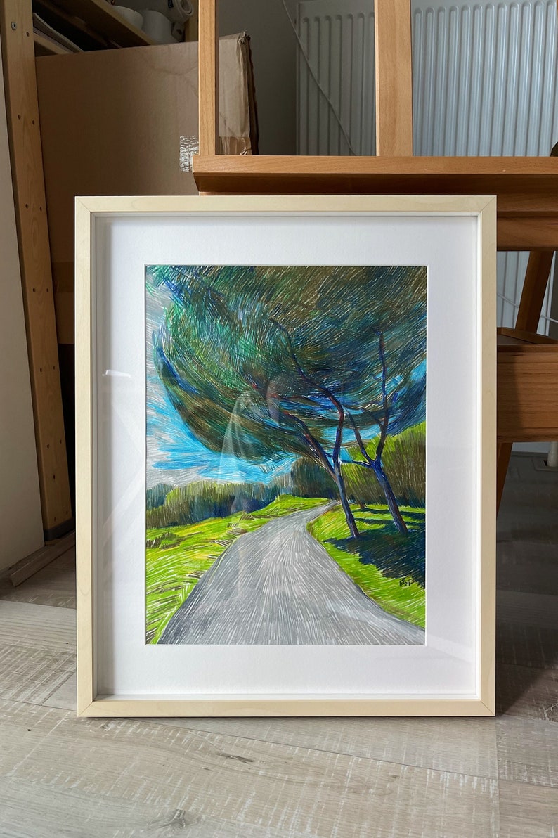 Colored Pencils Drawing wind - Etsy