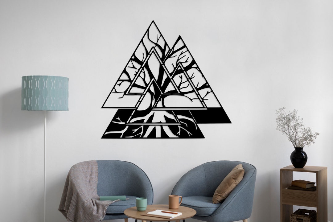 Valknut Symbol and Tree of Life Metal Wall Art,metal Art, Tree of Life ...