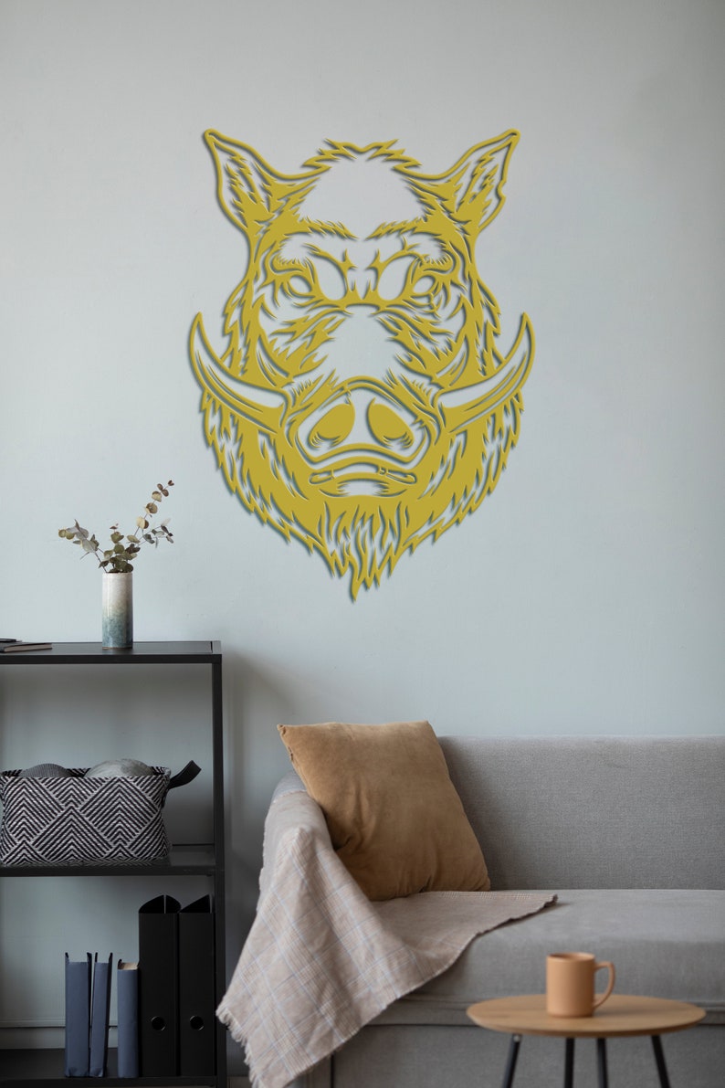 Boar Head Metal Wall Art,boar Head Metal Art,custom Boar Head,boar ...