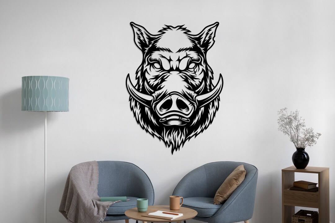 Boar Head Metal Wall Art,boar Head Metal Art,custom Boar Head,boar ...