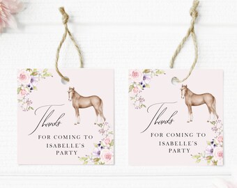 Pony Favor Tag Editable Template Thank You Tag Printable Pony Tags Girl ...