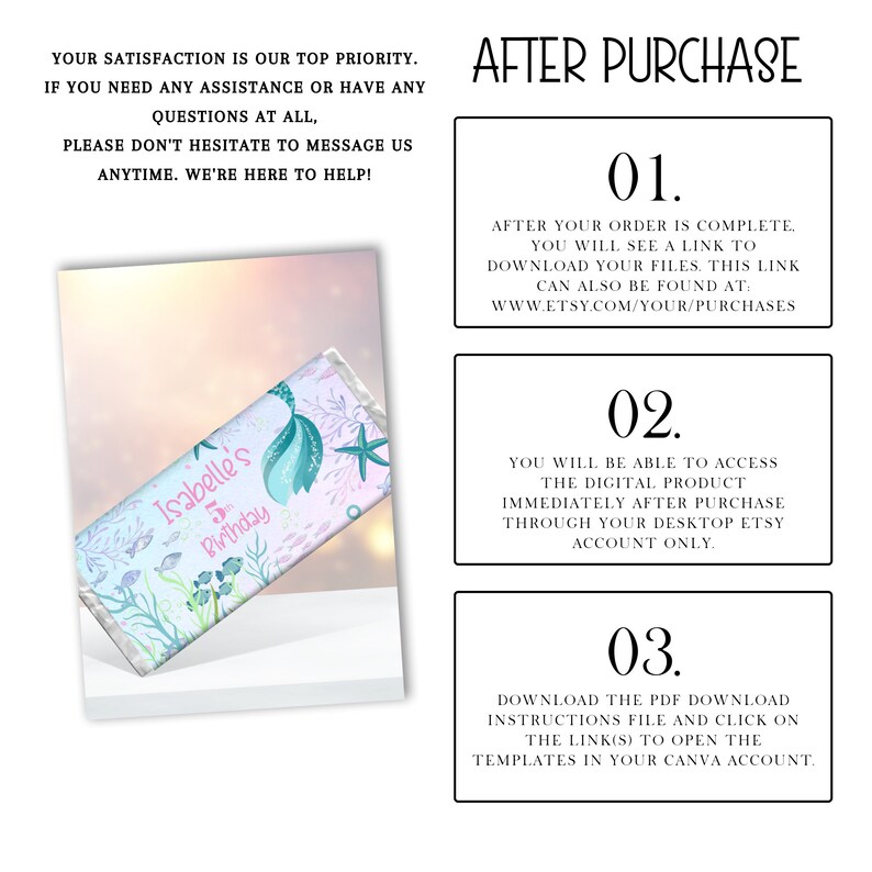 Mermaid Chocolate Bar Wrappers, Under the Sea Birthday Party Favors ...