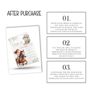 Horse Birthday Invitation Saddle up Cowgirl DIY Printable Decor Template Instant Download ...
