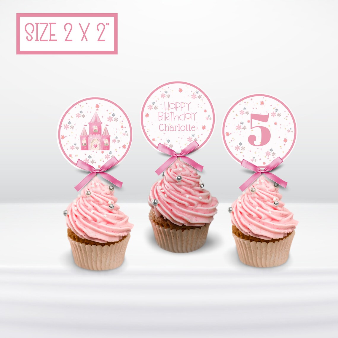 Princess Cupcake Toppers Printable Party Favors for Princess Themed ...
