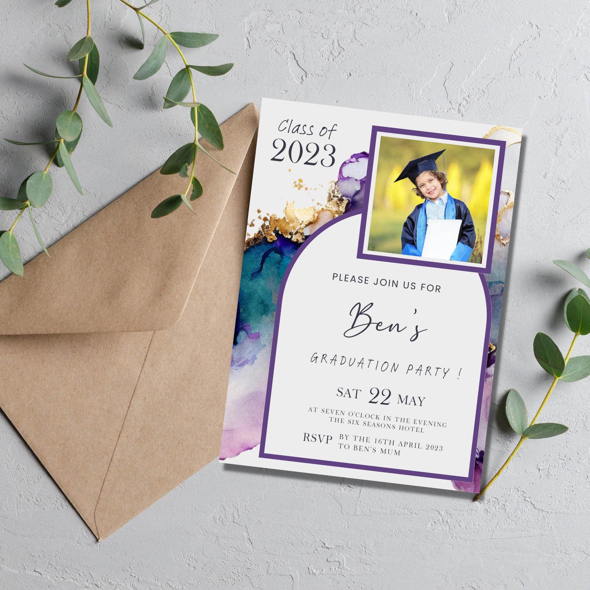 Photo Graduation Party Invite 5x7,modern, Graduation Invitations 2023 ...
