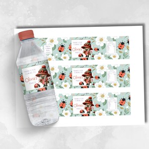Ladybug Water Bottle Label, Editable DIY Personalized Printable Ladybug ...