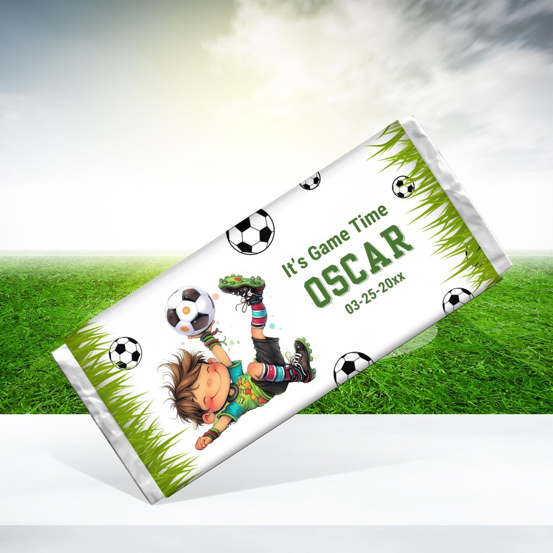 Soccer Chocolate Wrapper Printable, Boy Sports Party Favor Label ...