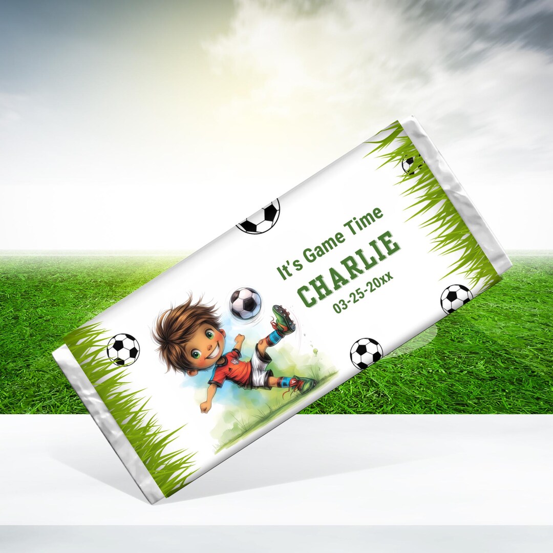 Soccer Chocolate Bar Wrapper Printable Template - Boys Birthday Party ...