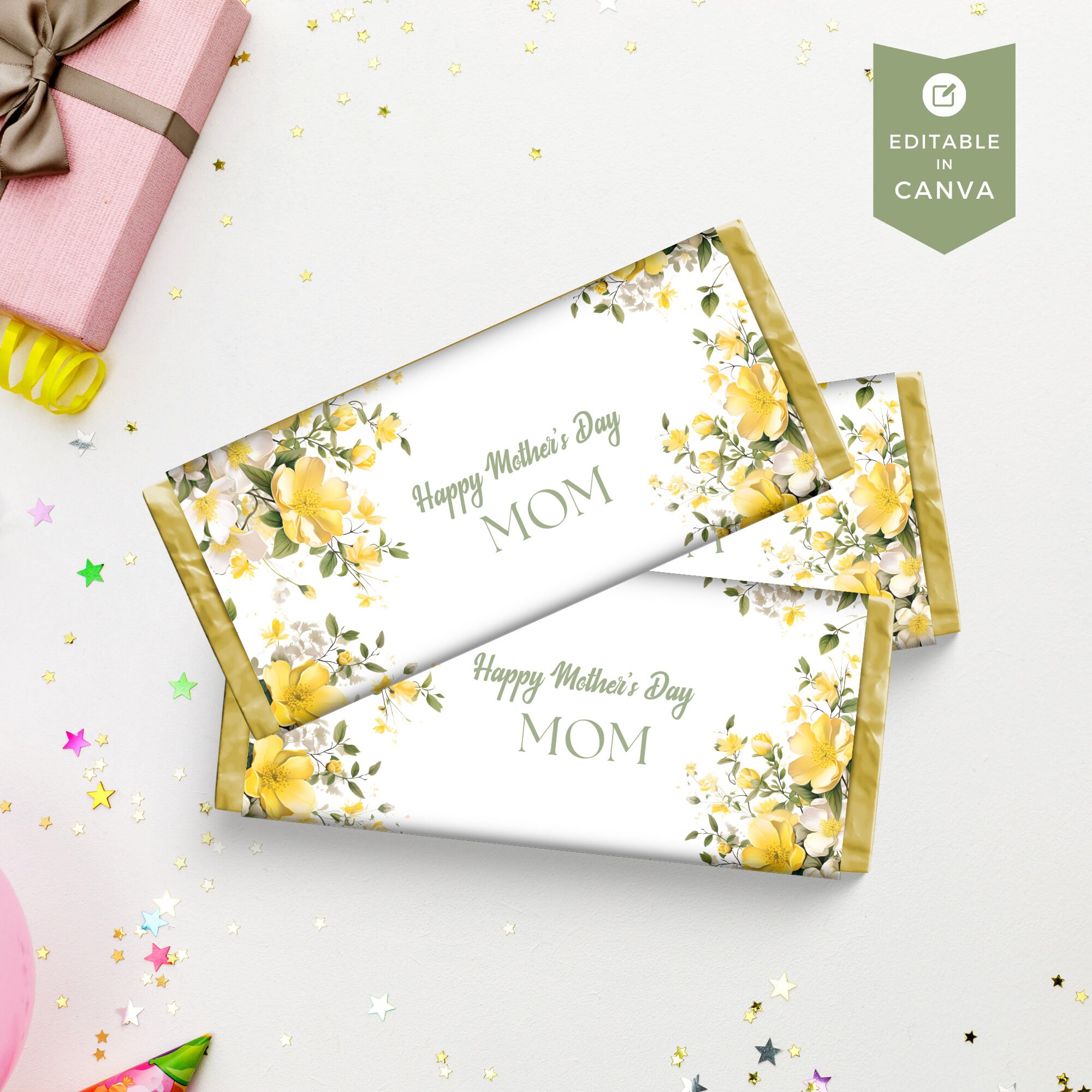 Mother's Day Chocolate Bar Wrapper Printable Candy Label, DIY Party ...