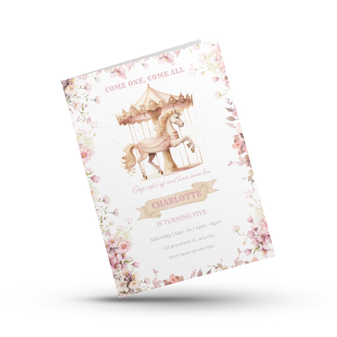 Circus Carnival Birthday Invitation, Funfair Themed Invite, 5th ...