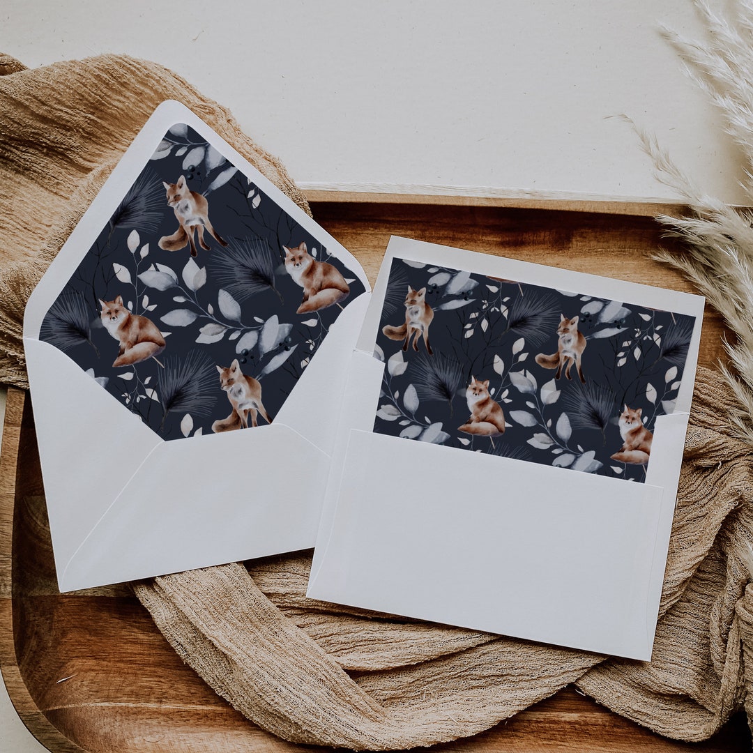 Fox A7 Envelope Liner Printable Black Background, 12 Sizes Template ...