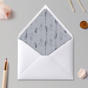 A7 Envelope Liner, Digital Silver/blue Arrow Design Template, Printable ...