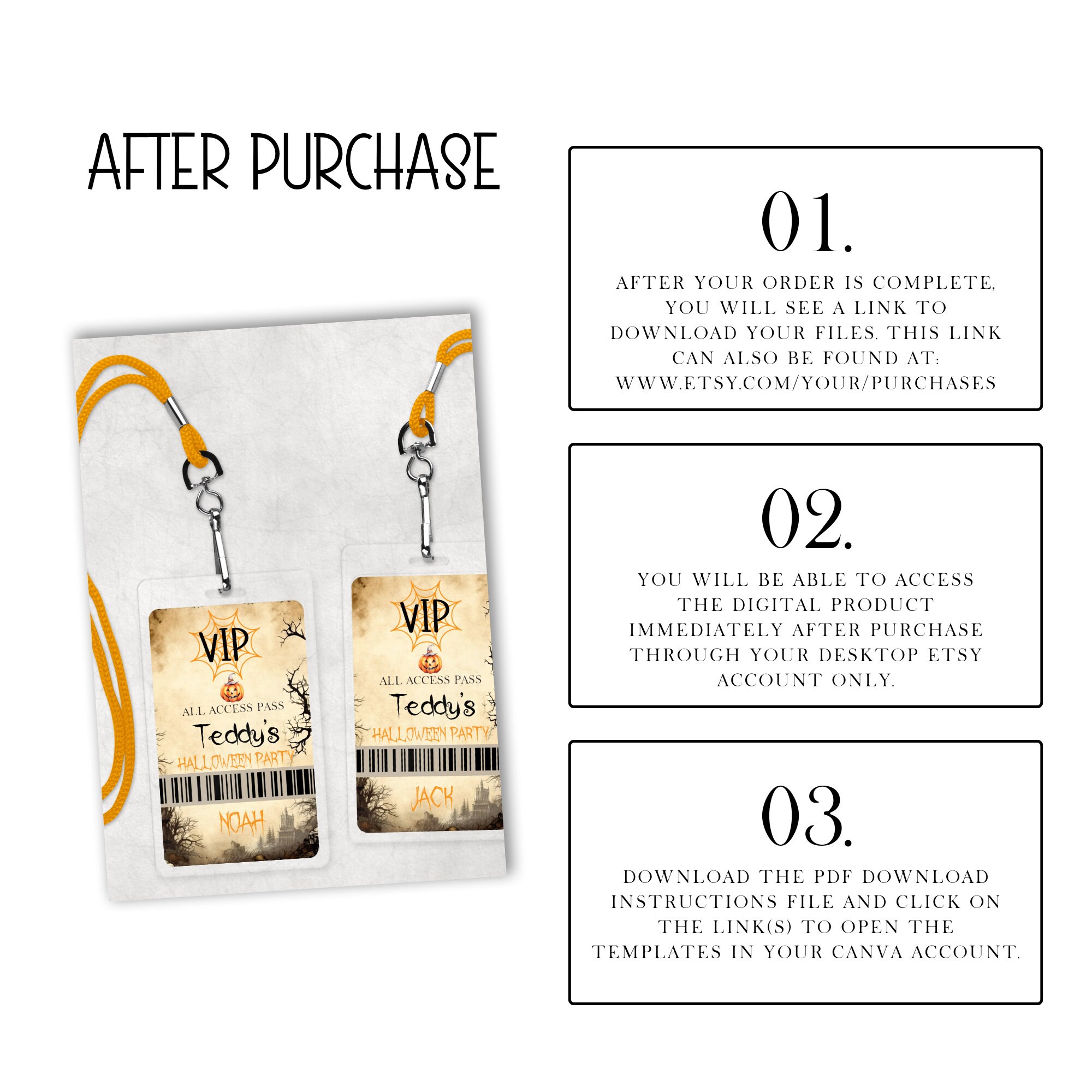 Halloween VIP All Access Badge Party Favors , Spooky Theme, Boo Party ...