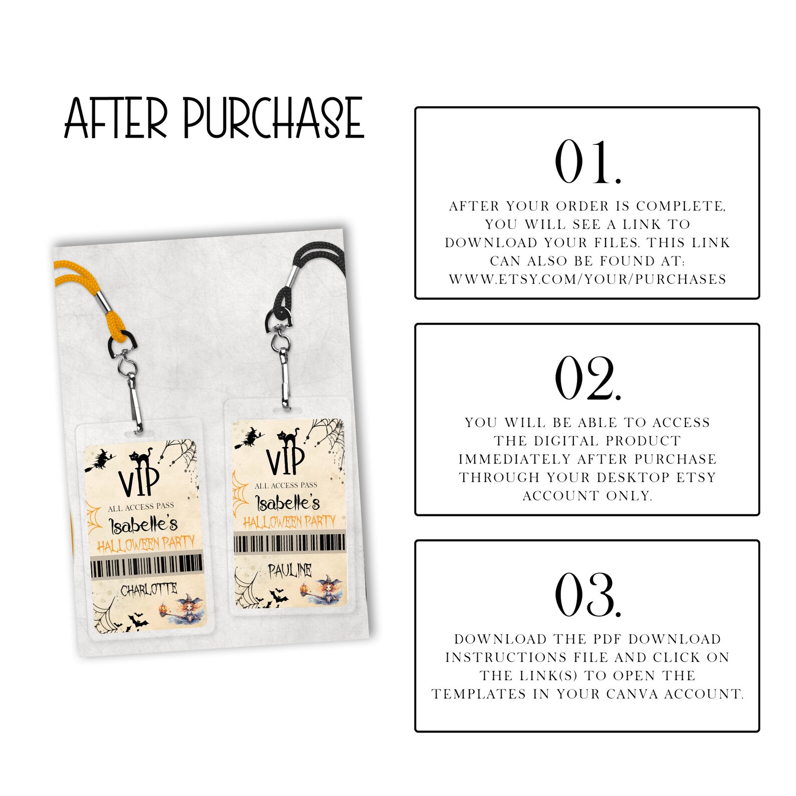 Halloween VIP All Access Badge Party Favors , Spooky Theme, Boo Party ...