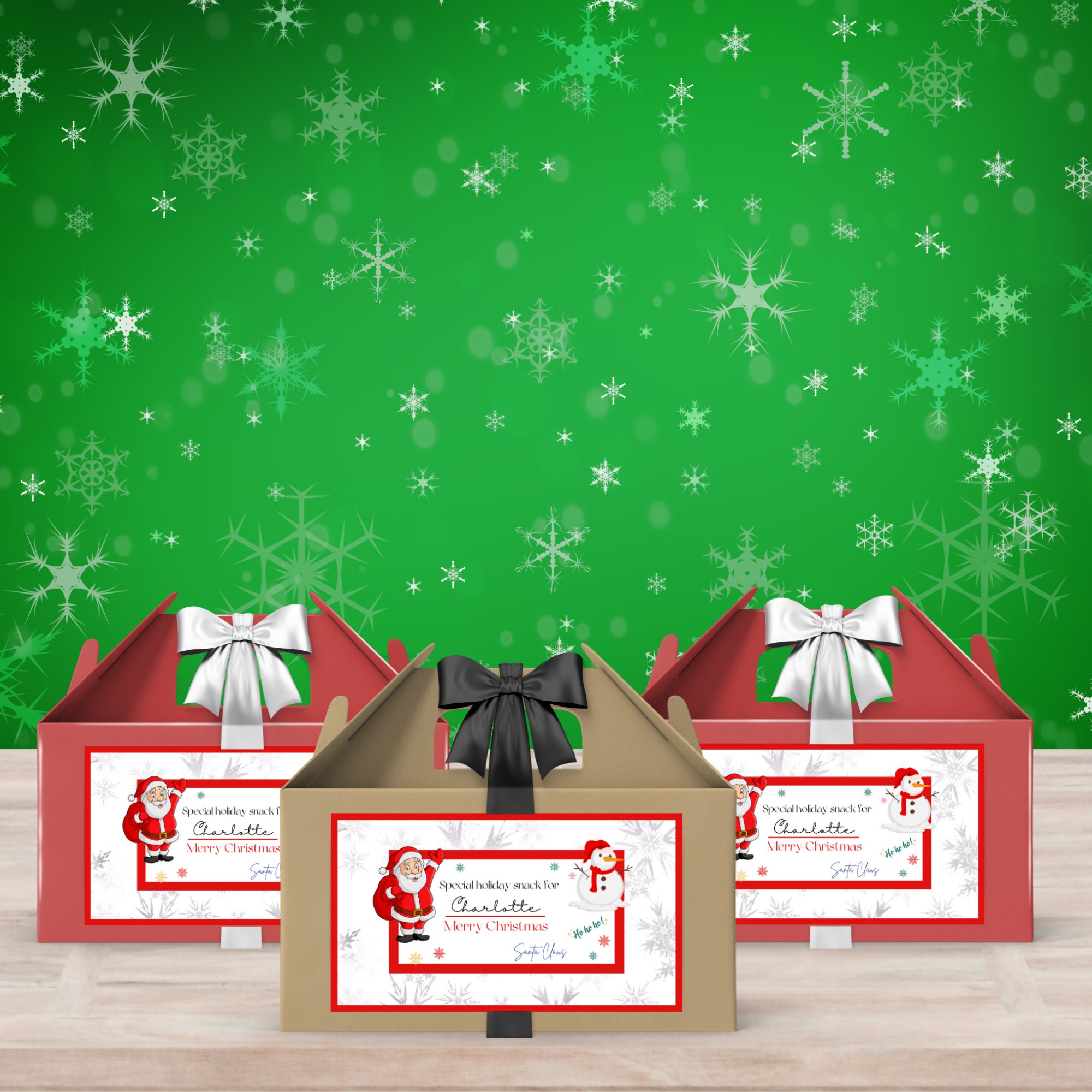 Christmas Gable Box Labels, Printable Favor Box Label, Gift Box Diy ...