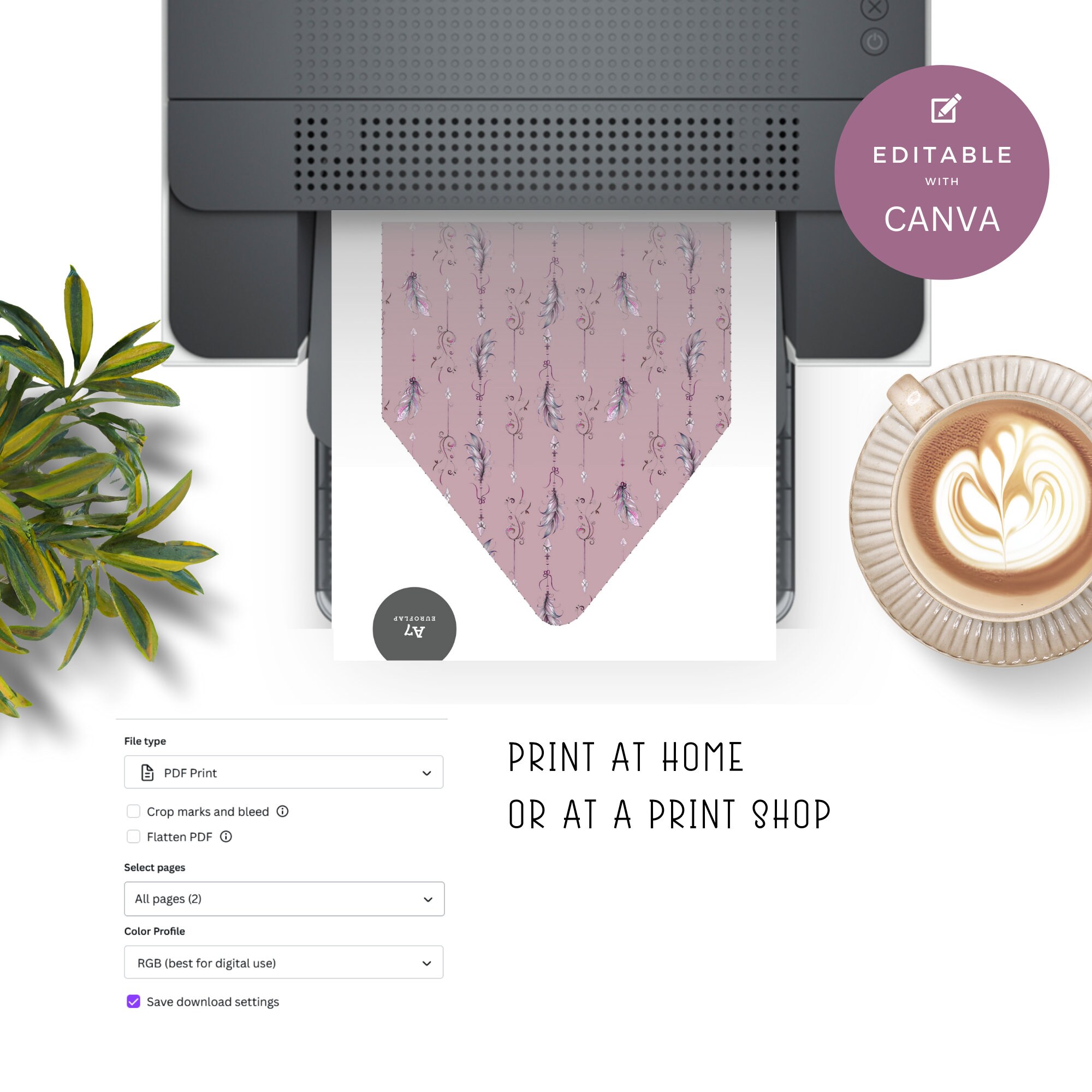 A7 Envelope Liner, Digital Pink/d Pink Arrow Design Template, Printable ...