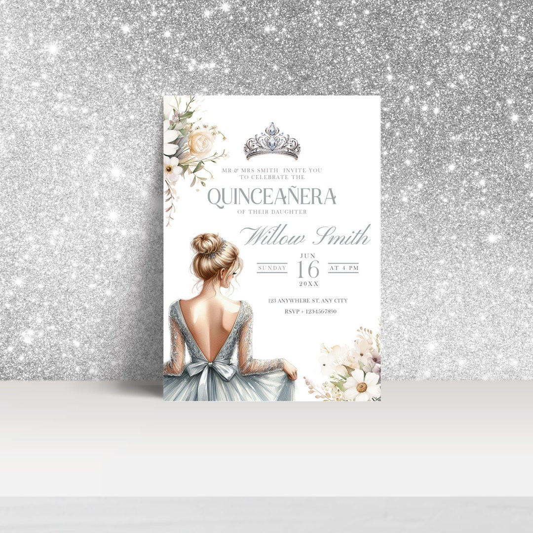 Quinceañera Party Invitation Template,prom Queen 15th Birthday Dance ...