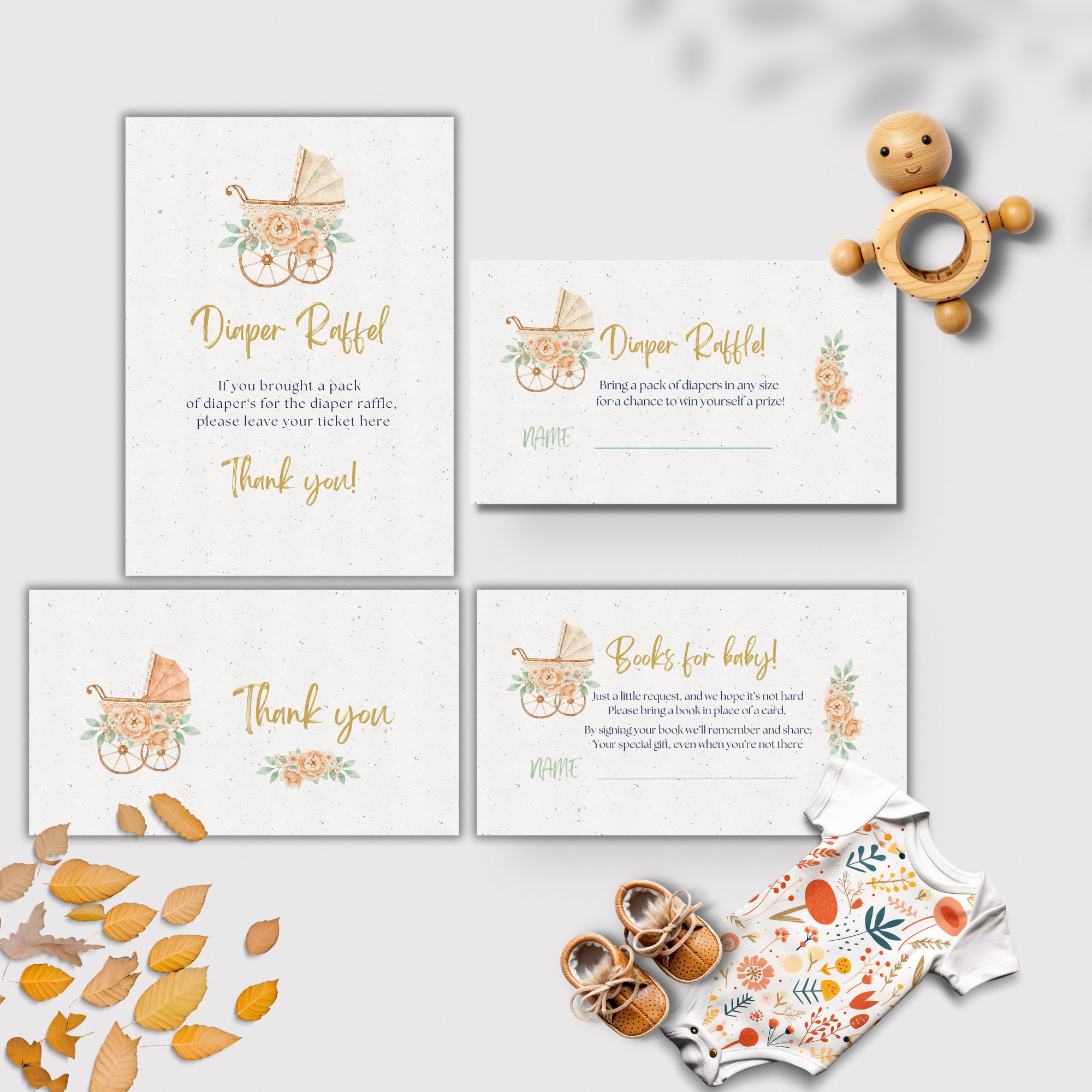 Baby Shower Diaper Raffle Sign,autumn Colors Gender Neutral Baby Game ...