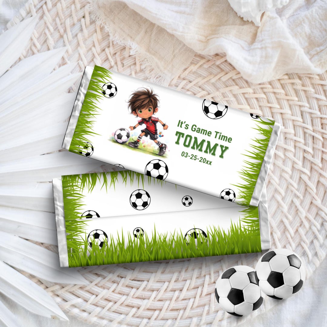 Soccer Chocolate Wrapper Printable, Boy Sports Party Favor Label ...