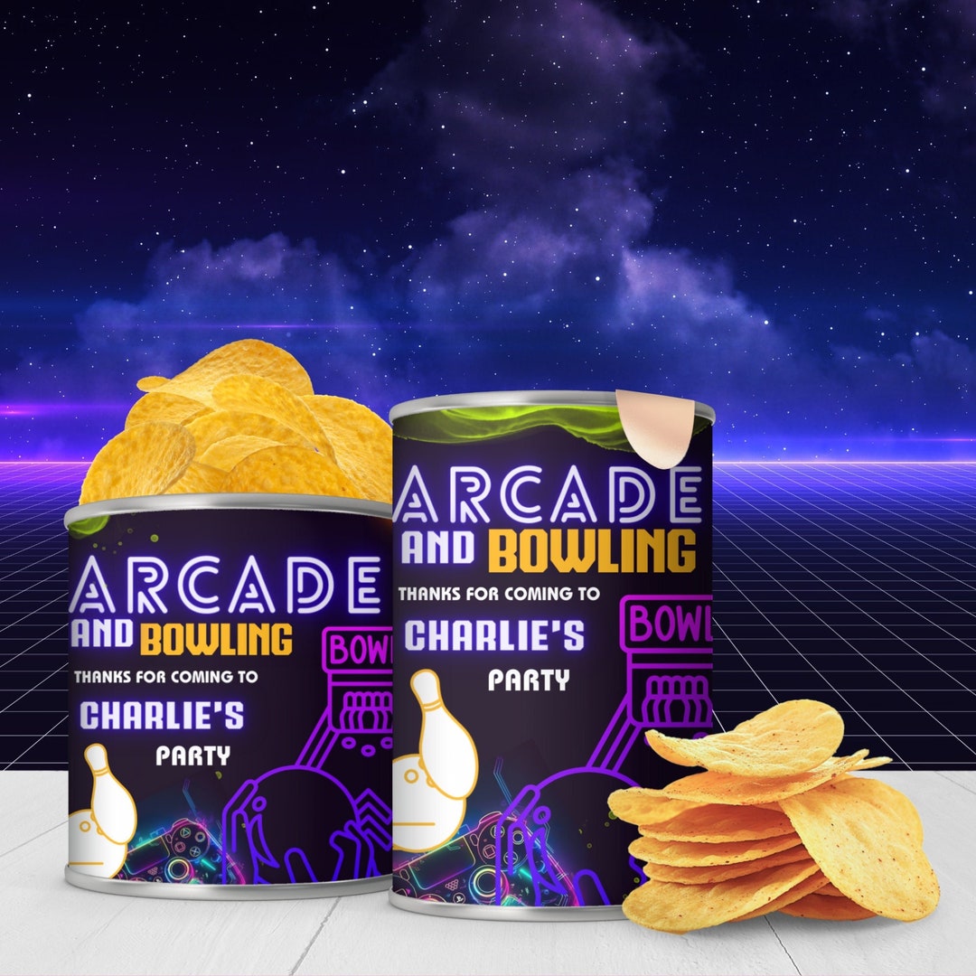 Printable Arcade and Bowling Snack Can Labels Template, Printable ...