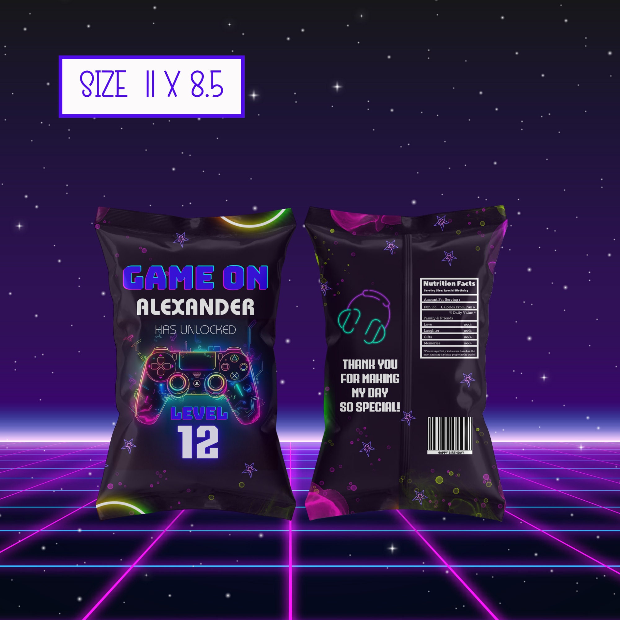 Gaming Party Favors,rice Krispy Wrapper Waterbottle Label and Crisp ...