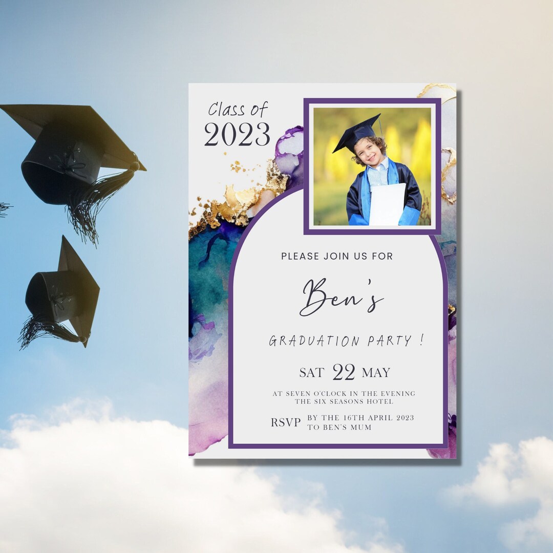 Photo Graduation Party Invite 5x7,modern, Graduation Invitations 2023 ...