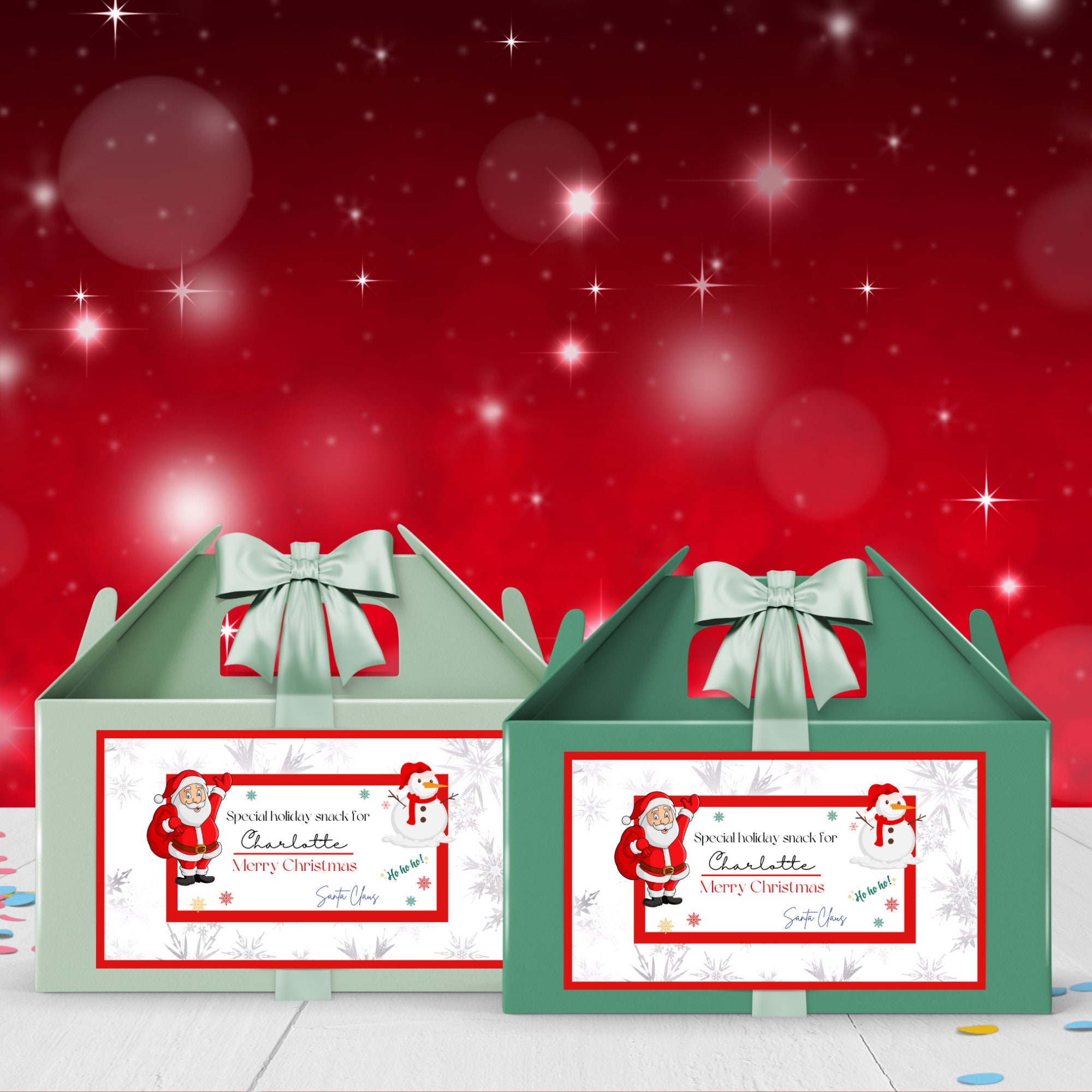 Christmas Gable Box Labels, Printable Favor Box Label, Gift Box Diy ...