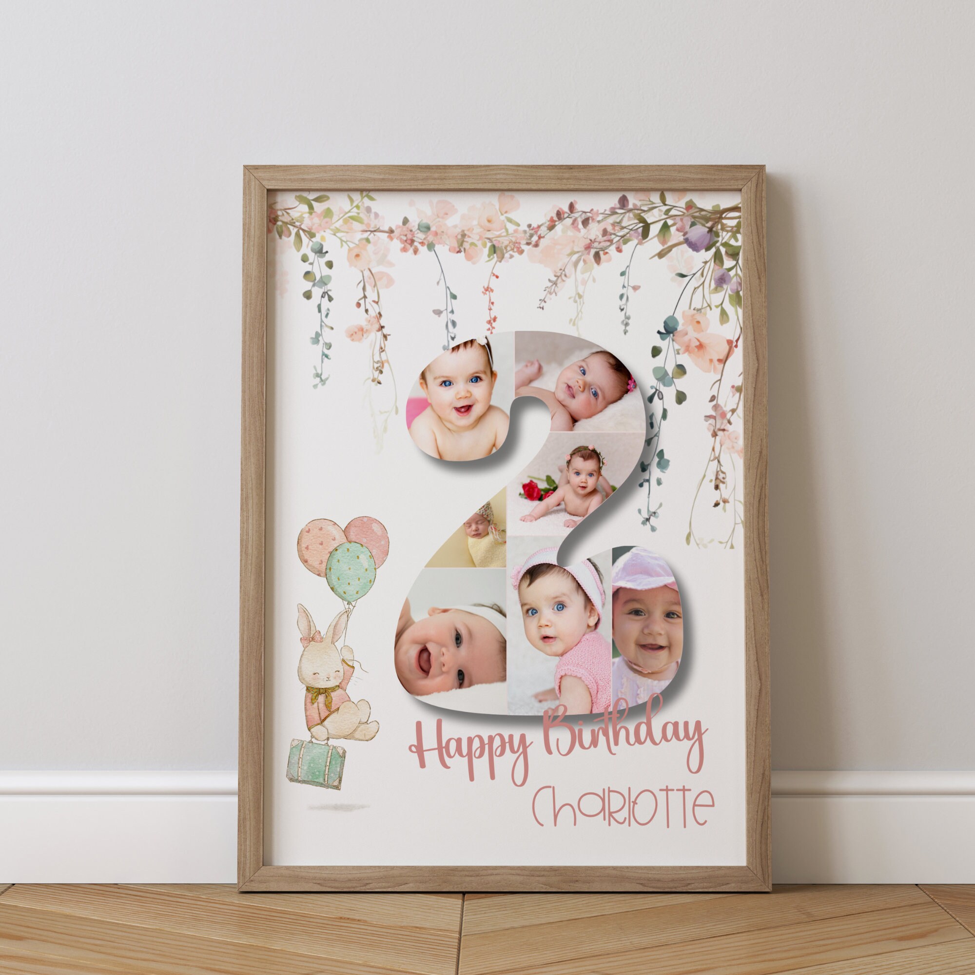2nd Birthday Photo Collage Poster,diy Canva Design Happy Birthday ...