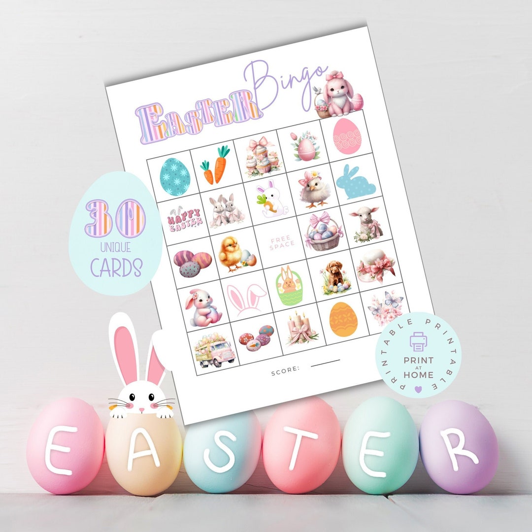 Easter Bingo Cards Printable DIY Kids Activity Game ,instant Download ...