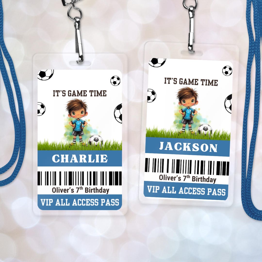 Soccer Birthday VIP Pass Printable | Sports Party All Access Tag ...
